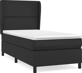 Box spring postel s matrací černá 90x190 cm umělá kůže 3128943