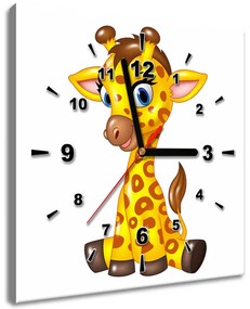 Gario Obraz s hodinami Veselá žirafa Rozměry: 40 x 40 cm