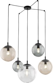 TK Lighting Černý závěsný lustr Esme pro žárovku 5x E27 TK4796