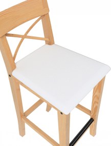 Potah na barovou židli Ingolf s čalouněným sedákem barva bílá