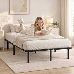 HOMCOM postel 120 × 190 cm s roštem a úložným prostorem, černá