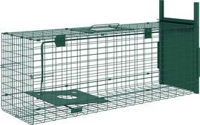 Outsunny Záchytná past na živé zvířata z oceli s 1 vchodem pro potkany a myši rozměr 80L x 25W x 30H cm tmavě zelená