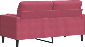 2místná pohovka s polštáři vínová 140 cm samet 3278223