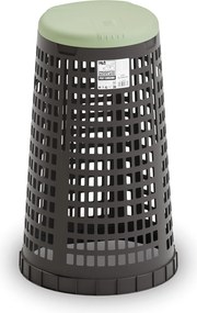 Plastový odpadkový koš na 120 l pytle, černý, zelené víko