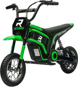 HOMCOM Dětská elektrická motorka 12V s klaksonem a světlem, 8-16 km/h, otočný plyn, pro děti 8-12 let, zelená | Aosom.de