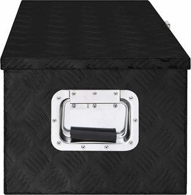 Úložný box černý 80 x 39 x 30 cm hliník 152253