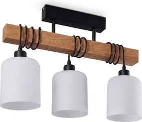 Brilagi - Přisazený lustr WOOD GLASS 3xE27/60W/230V borovice/černá/bílá