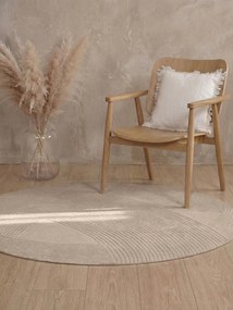 Ted Baker, Kusový koberec Ted Baker Kensington 106400 Beige kruh, 200x200, béžová, kancelář