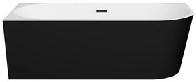 Besco Akrylátová volně stojící rohová vana Zoya BW 150x75 (170x80) bílá/čená Rozměry (cm): 150x75, Typ a barva výpustě: Click-Clack s přepadem, chrom, Orientace: Levá