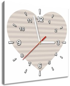 Gario Obraz s hodinami Proužkované srdíčko Rozměry: 30 x 30 cm