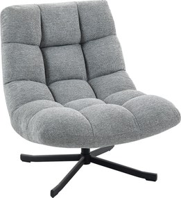 HOMCOM Otočné křeslo lounge s širokým sedákem, voděodpudivá chenille úprava, zkřížené ocelové nohy, šedá