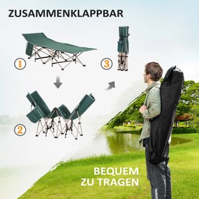Skládací kempovací postel Outsunny s taškou 190 x 68 x 52 cm pro kempování do 150 kg, postel pro hosty, skládací postel pro vnitřní a venkovní použit…