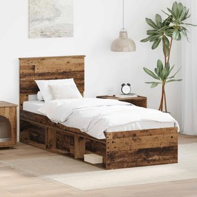 Rám postele s čelo Staré dřevo 75 x 190 cm Masivní borové dřevo 3410670