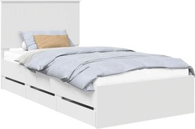 Rám postele se zásuvkou Bílá 100 x 200 cm Inženýrské dřevo 3411145