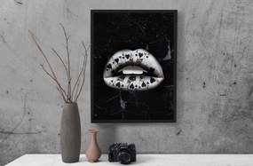 Pixada Royal Flush Lips Spades - motivační obraz Velikost: B2 - 50x70 cm, Volba rámu: s bílým rámem