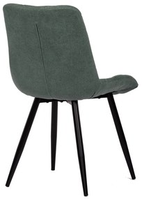 AUTRONIC Židle jídelní, zelená látka, nohy černý kov