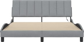 Rám postele bez matrace Hanko světle šedý 160 x 200 cm textil 3310468