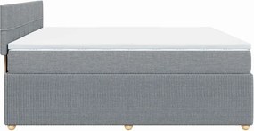 Box spring postel s matrací světle šedá 200 x 200 cm textil 3287563