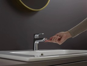 Hansgrohe Talis E, umyvadlová baterie 80 s odtokovou soupravou Push-Open, s výpustí Push-Open, chromová, 71701000