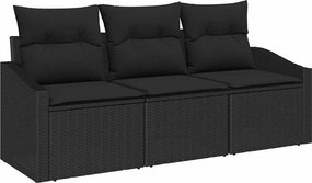 Set pohovek 3 ks Černá polyratan 3346583