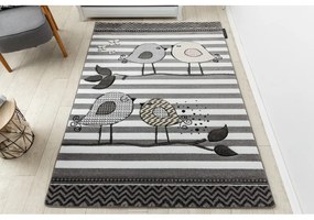 Dywany Łuszczów, Dětský kusový koberec Petit C549 Birds grey, 120x170, šedá, dětský pokoj