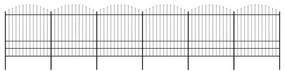 Zahradní plot s kopím nahoře ocelový 1005 x 200 cm černý 277753