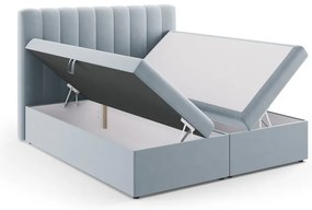 Světle modrá boxspring postel s úložným prostorem 180x200 cm Gina – Milo Casa