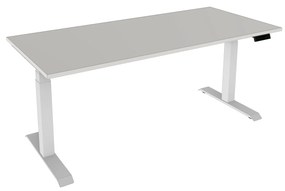 NOBL Dynamic + Elektr. nastavitelný polohovací stůl 180x80 s pamětí Dynamic + Dekor stolové desky: bílá, Barva podnože: bílá