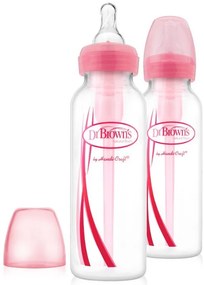 Dr. Brown´s Kojenecká láhev úzkohrdlá OPTIONS 2x250 ml růžová