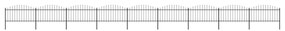 vidaXL Zahradní plot s hroty ocel (1,25–1,5) x 15,3 m černý [277738]