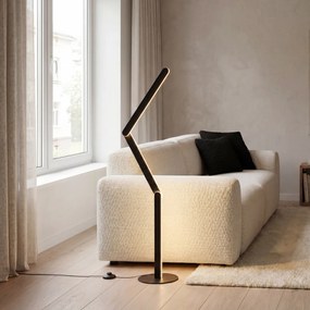 Designová stojací lampa černá vč. LED s 3-stupňovým stmíváním - Gate