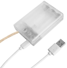 Butlers BULB LIGHTS Světelný řetěz s USB žárovky 10 světel - přírodní