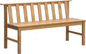 Outsunny Zahradní Lavice pro 3 Osoby, Dřevěná Lavice se Štěrbinovým Opěradlem na Terasu, Balkon, Zatížení 360 kg, 144x60x77 cm, Přírodní | Aosom