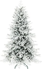 HOMCOM Umělý vánoční strom, 180 cm vánoční strom s umělým sněhem, 1815 větví, skládací kovový stojan