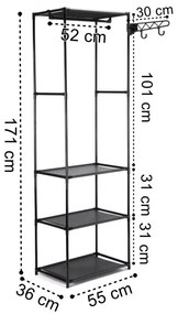 Šatní skříň MILENA černá