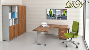 Sestava kancelářského nábytku Komfort 1.12, ořech/šedá ZEP 1.12 19