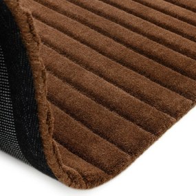 Tmavě hnědý ručně tkaný vlněný koberec 160x230 cm – Asiatic Carpets