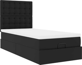 Osmanský rám postele s matrací černá 90x200cm umělá kůže 3313830