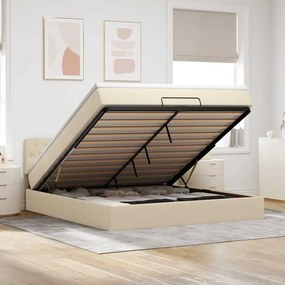 vidaXL Osmanská postel s matrací & LED diody Tmavě hnědá 140x190 cm