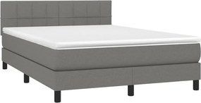 Box spring postel s matrací tmavě šedý 140 x 190 cm textil 3140050