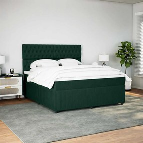 Box spring postel s matrací tmavě zelená 180x200 cm samet 3294715