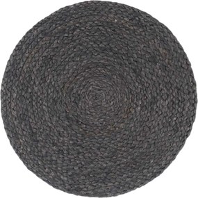 Prostírání 4 ks tmavě šedé 38 cm kulaté juta 133836