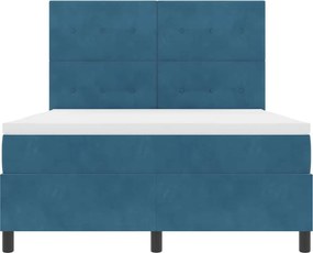 Postel s boxspringem s čelo Tmavě modrá 160 x 200 cm samet 3339846