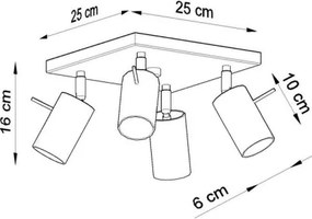 Stropní bodové svítidlo SOLLUX Ring 4 GU10 4x40W SL.0094 černá