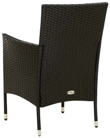 Zahradní židle s poduškami 4 ks polyratan černé,  316689