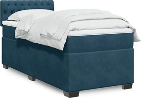 Box spring postel s matrací modrá 90 x 190 cm samet 3288496
