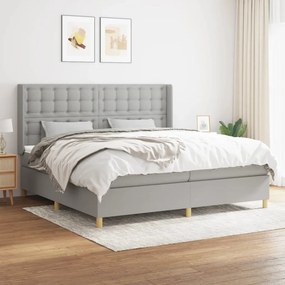 Box spring postel s matrací světle šedá 200 x 200 cm textil 3132337