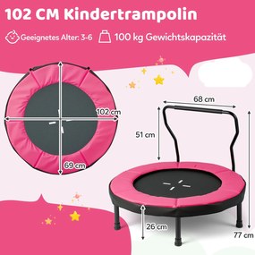 Costway Ø102 cm dětská trampolína fitness trampolína vnitřní s odnímatelnou