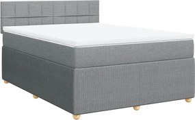 Box spring postel s matrací světle šedá 140 x 200 cm textil 3287479