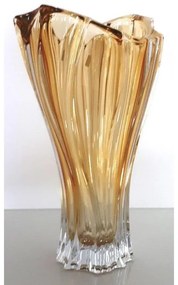 BOHEMIA PLANTICA VÁZA 320 MM JANTAROVÁ